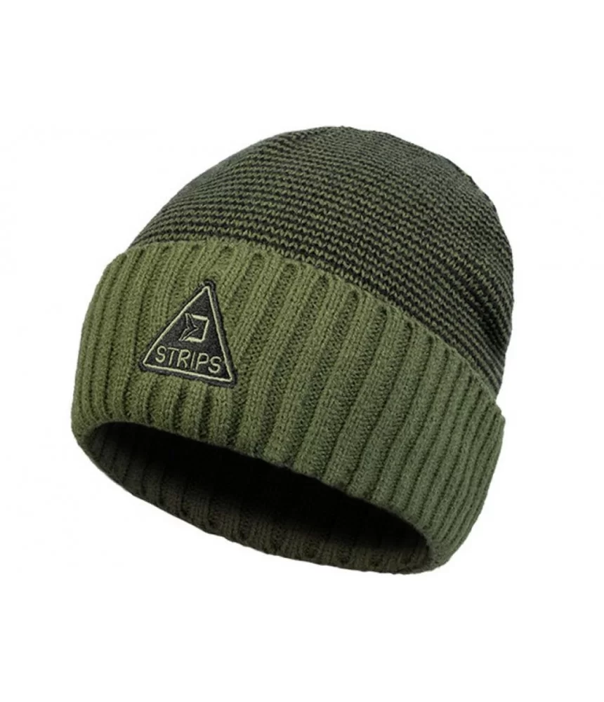 Delphin winter hat STRIPS, warm, with logo